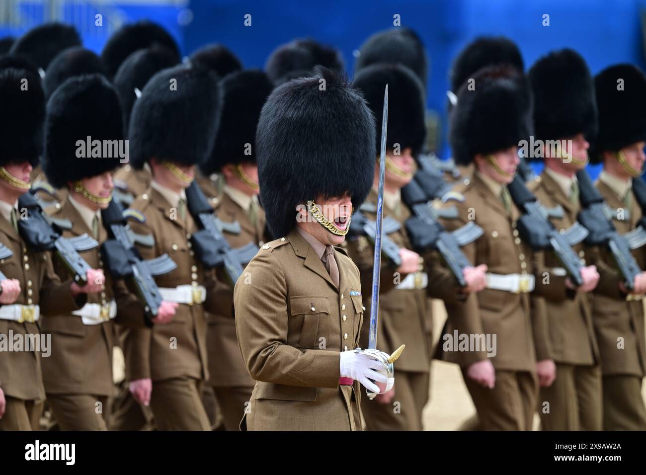 Horse Guards Parade, London, UK. 30th May, 2024. The Brigade Major’s Review of the Trooping of ...