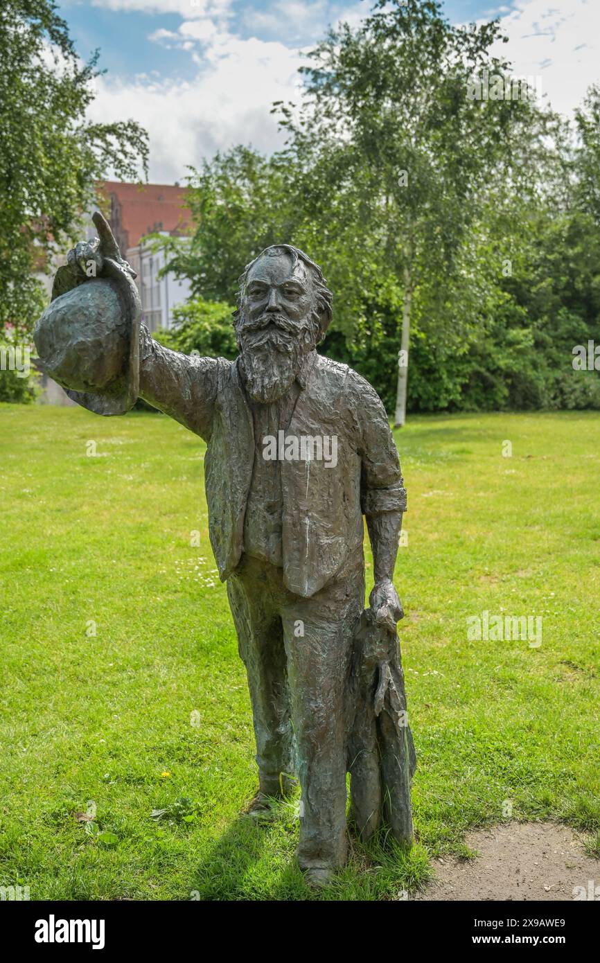 Denkmal Johannes Brahms, Obertravenbrücke, Lübeck, Niedersachsen ...
