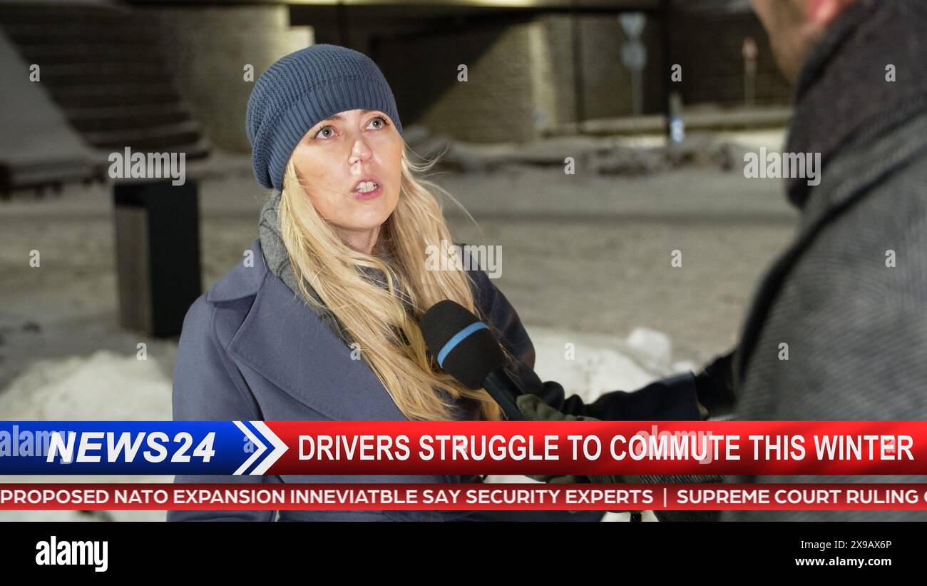 TV News Live Report Edit: Presenter Does Interview with Traffic ...