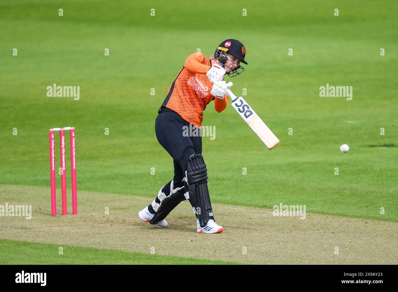 Southampton, UK. 30 May 2024. Freya Kemp of Southern Vipers batting ...