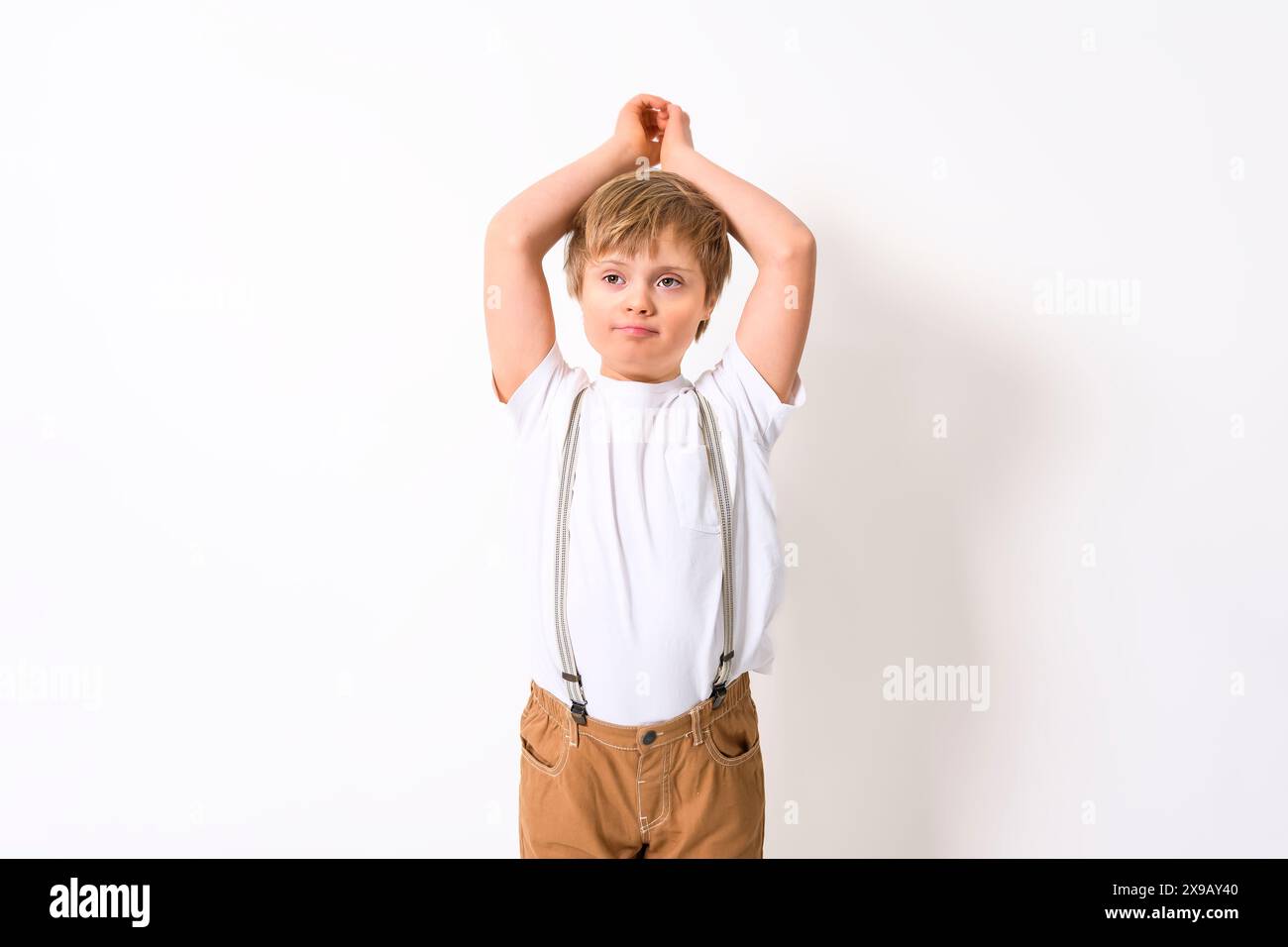 child boy posing on studio white background Stock Photo - Alamy