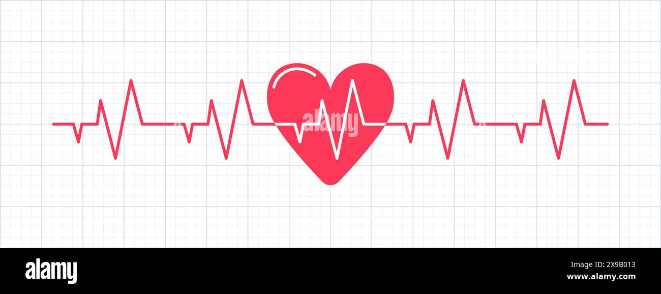 Electrocardiogram Concept Ecg Line Drawing Heart Pulse Heartbeat
