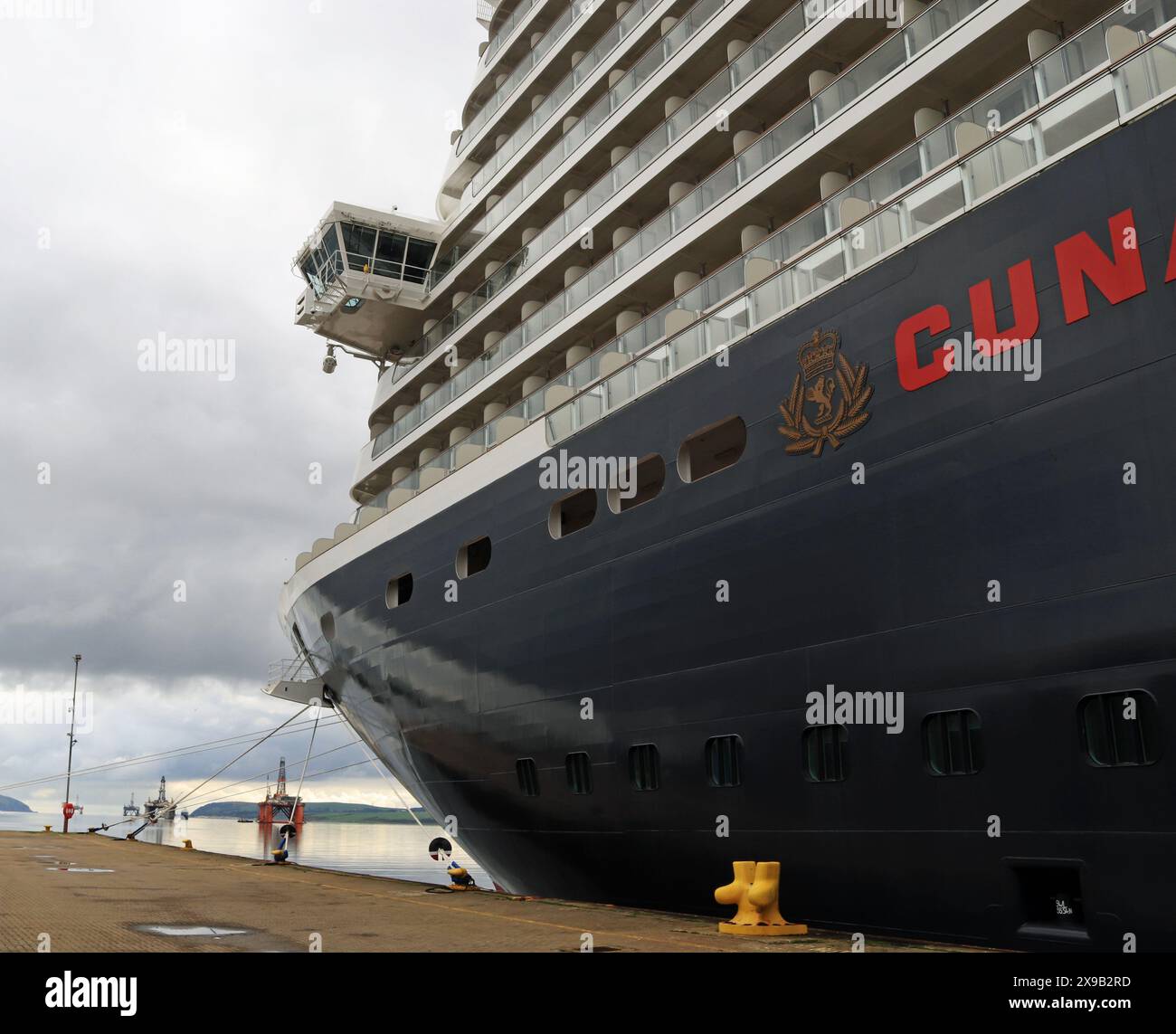 Cunard’s new cruise ship “Queen Anne” moored at Invergordon on ...