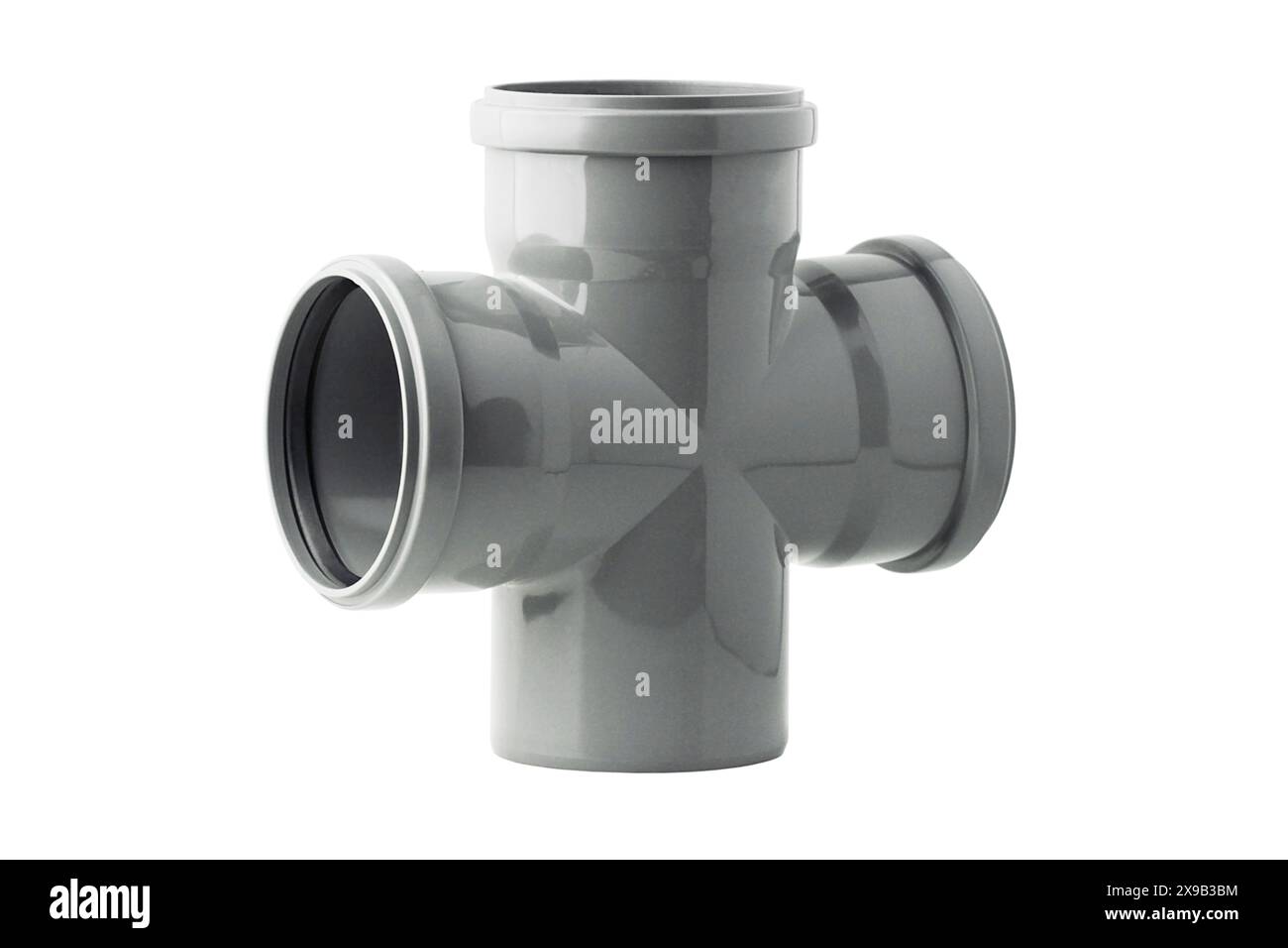 Plastic pipe sewer cross for conducting a sewer system in the bathrooms ...