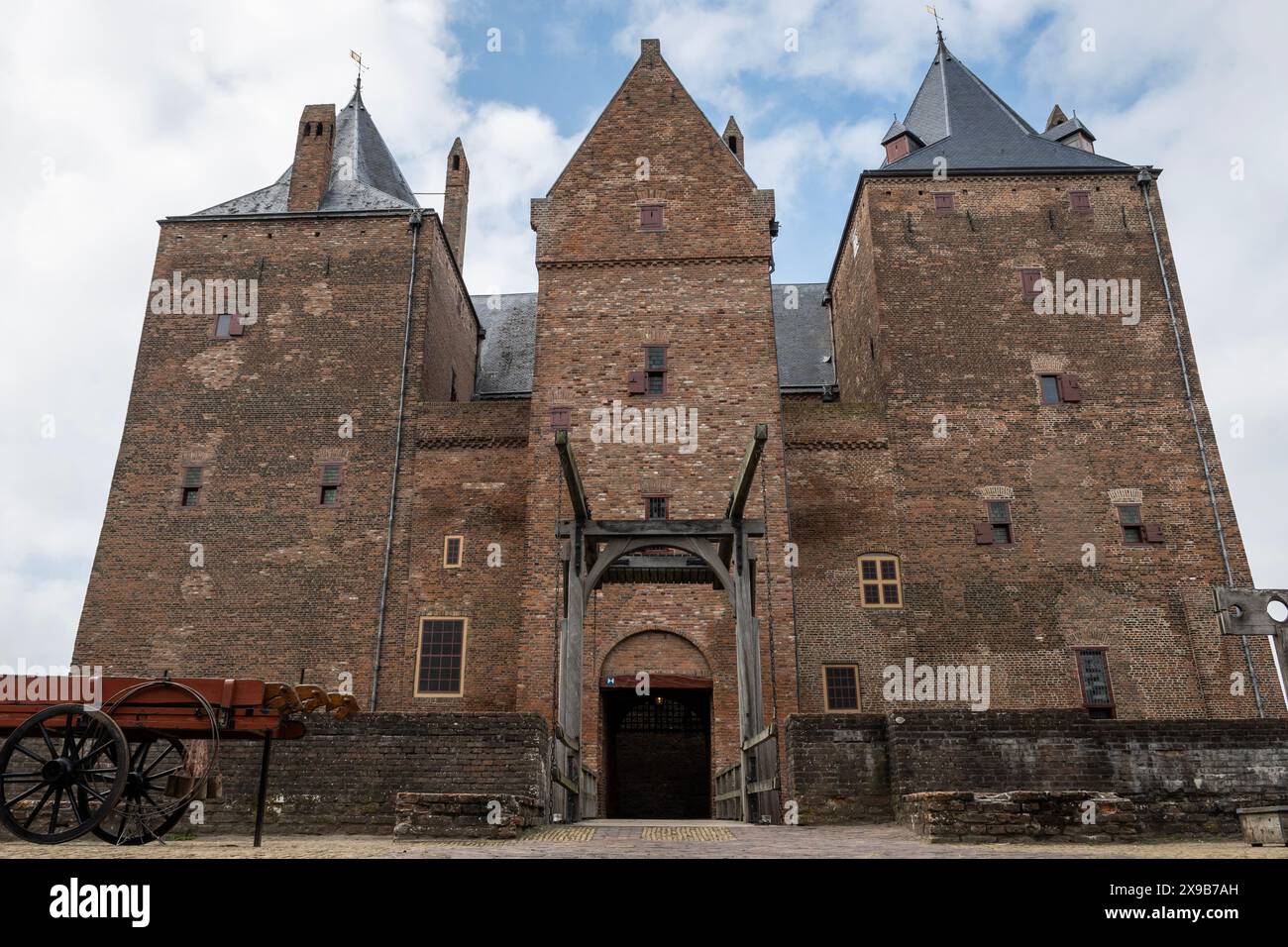 Slot Loevestein castle fort. medieval building used by military as a ...