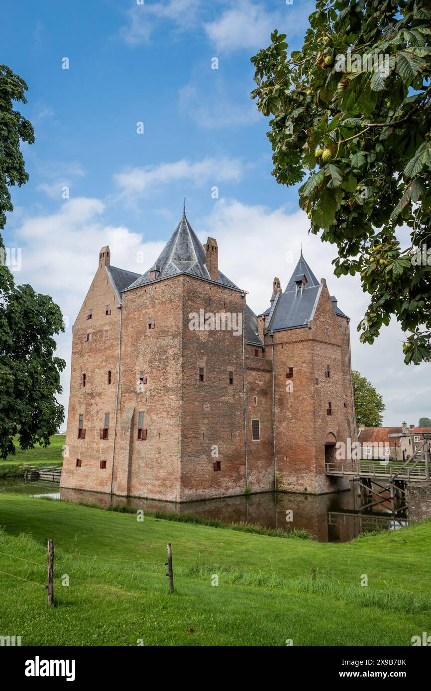 Slot Loevestein castle fort. medieval building used by military as a ...