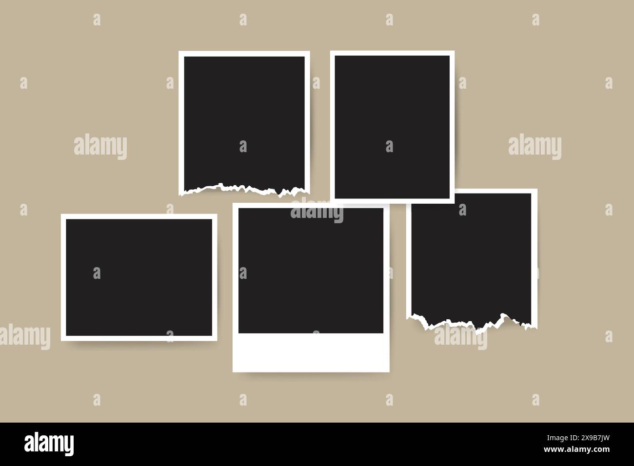 Elegant torn photo frame polaroid mockup premium vector Stock Vector ...