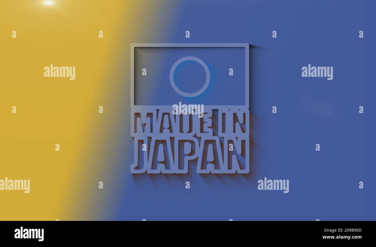 Made in Japan technology export golden metal shine symbol concept ...