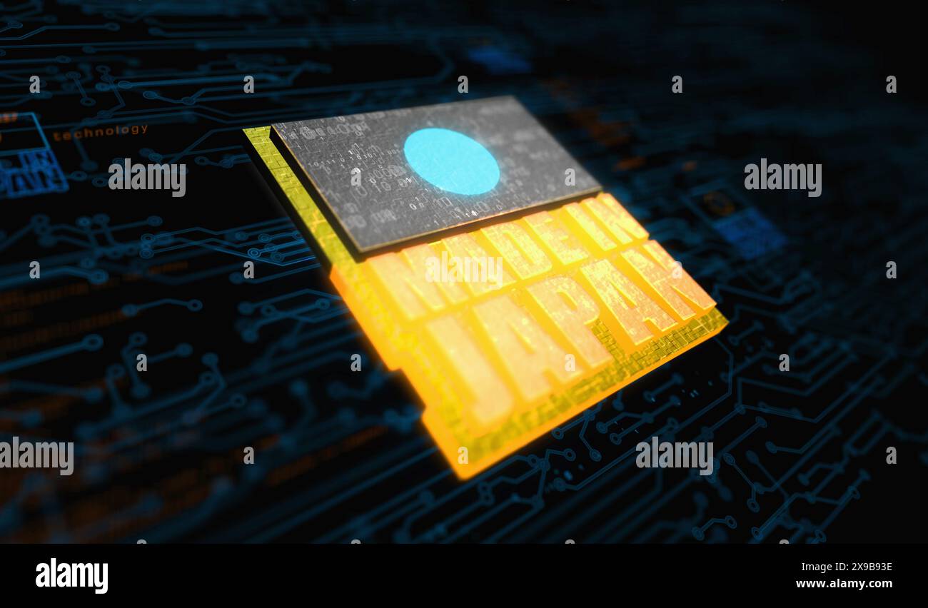 Made in Japan technology export golden metal shine symbol concept ...