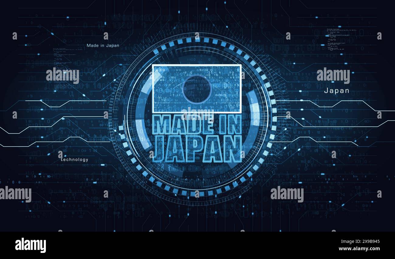 Made in Japan technology export golden metal shine symbol concept ...
