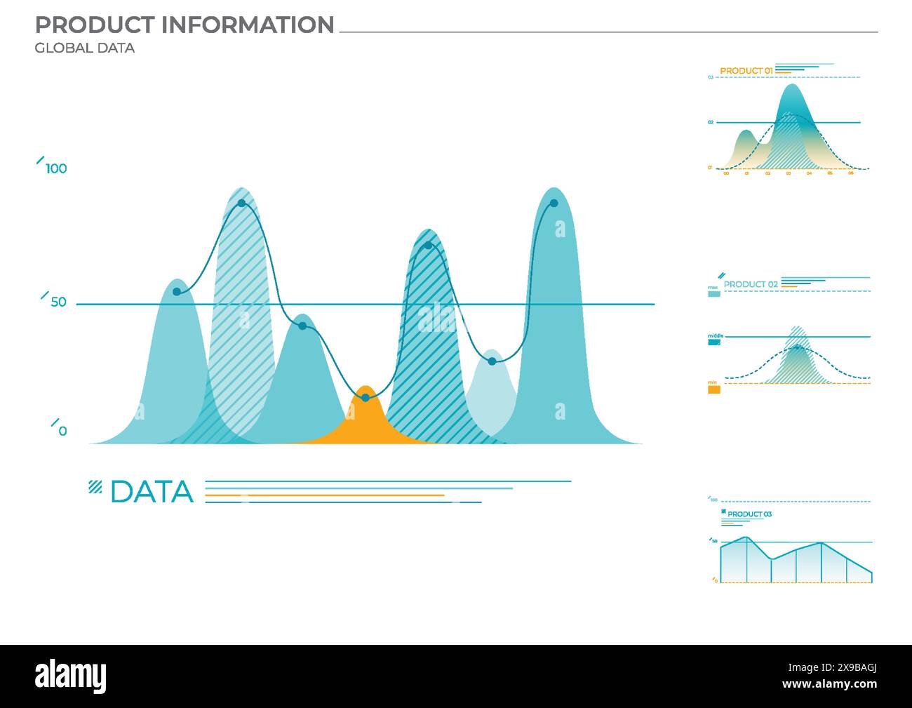 Global data charts in color. Vector elements charts Stock Vector Image ...