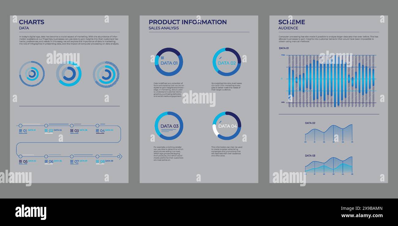 Modern project charts. Finance elements vector illustration Stock ...