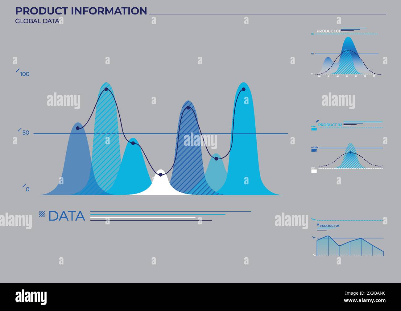 Global data charts in color. Vector elements charts Stock Vector Image ...