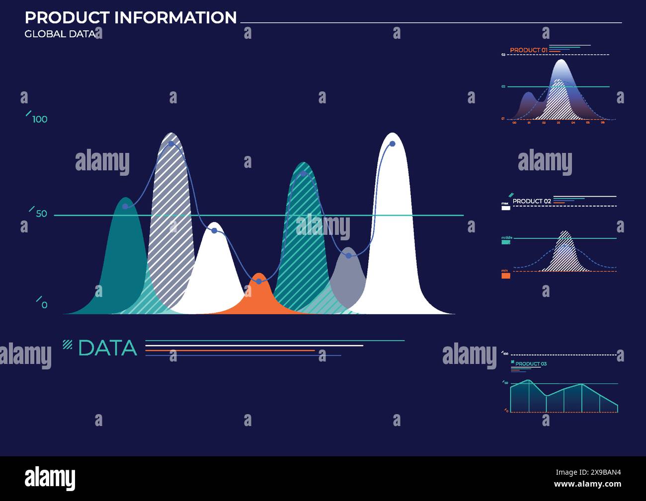 Global data charts in color. Vector elements charts Stock Vector Image ...