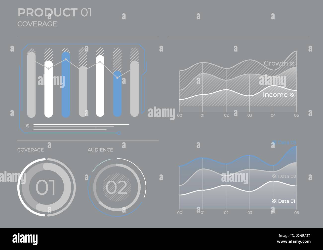 Coverage audience business analysis charts. Vector illustration Stock ...