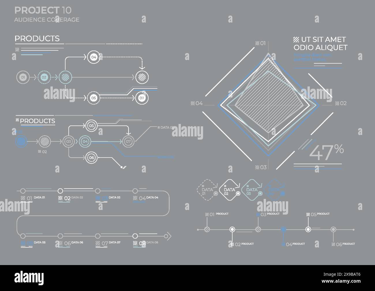 Modern project charts. Finance elements vector illustration Stock ...