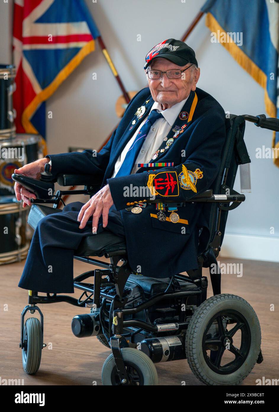 Previously unissued photo dated 26/03/24 of D-Day Veteran David Teacher ...