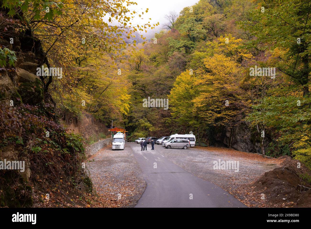 Ismayilli region. Azerbaijan. 10.31.2021. Recreation area near the ...