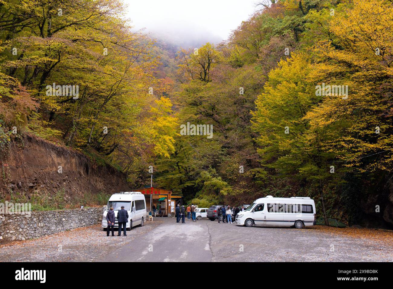 Ismayilli region. Azerbaijan. 10.31.2021. Recreation area near the ...