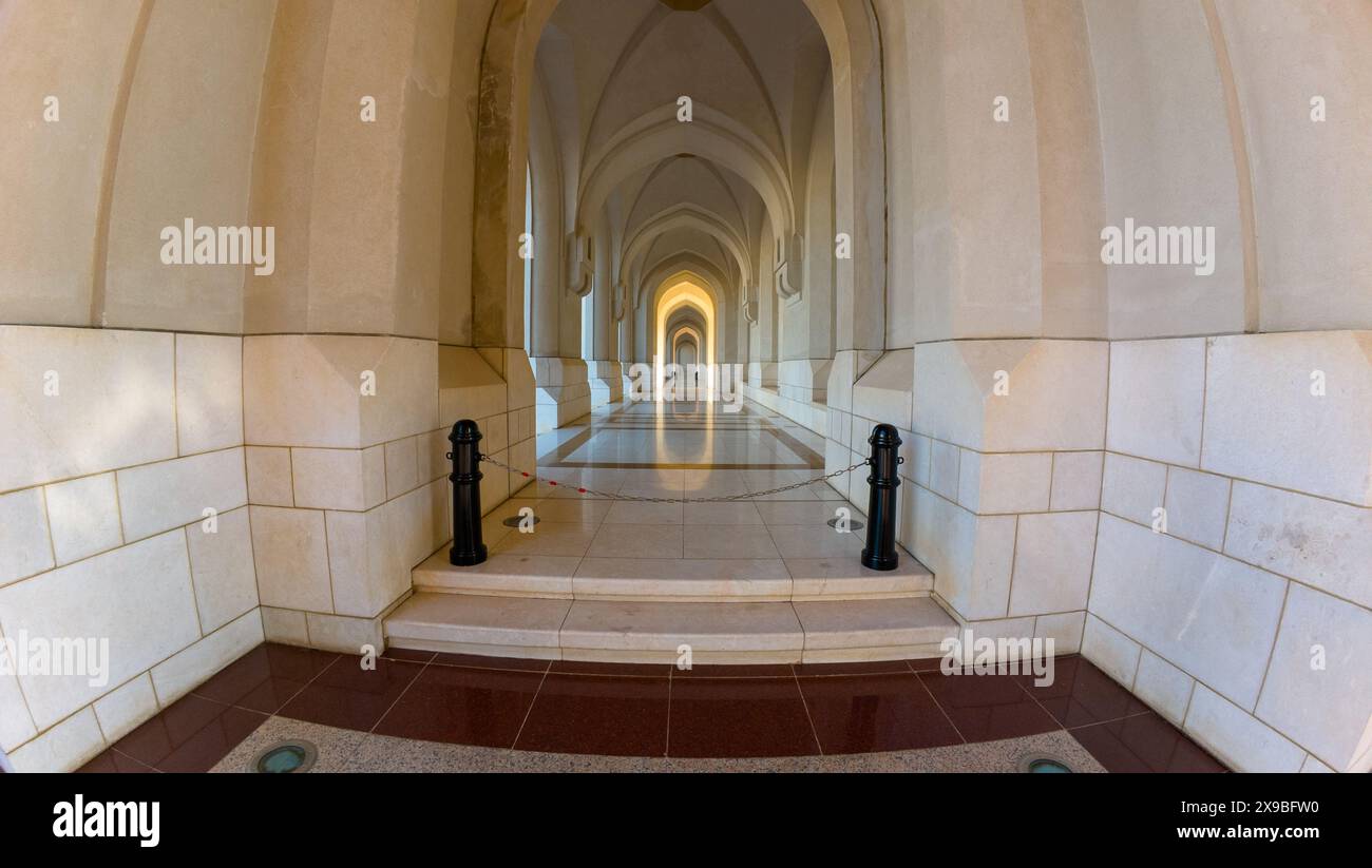 Photography of arabian style arch hallway in palace, Oman, Muscat ...