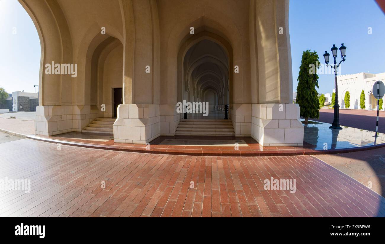 Photography of arabian style arch hallway in palace, Oman, Muscat ...