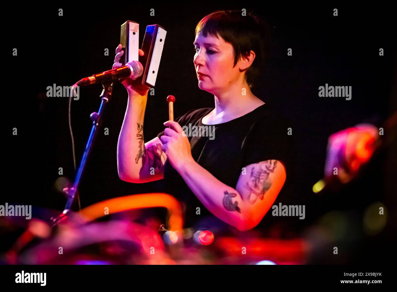 Edinburgh, Scotland. Wed 29 May 2024. Folk band Burd Ellen onstage at ...