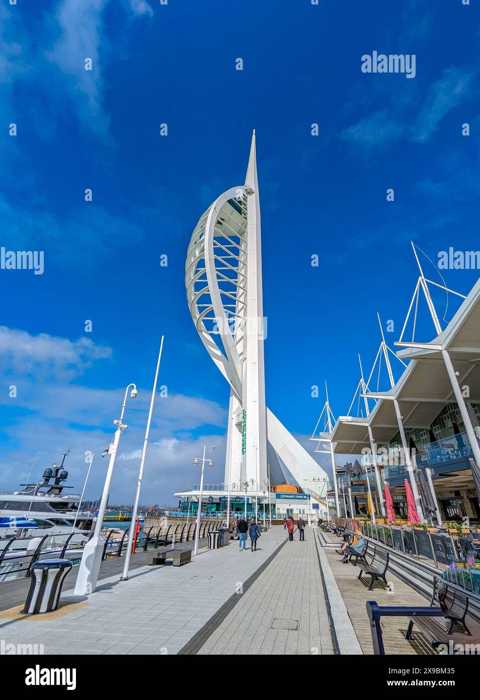 Great Britain, Portsmouth, April 4, 2024: The Spinnaker Tower towers ...