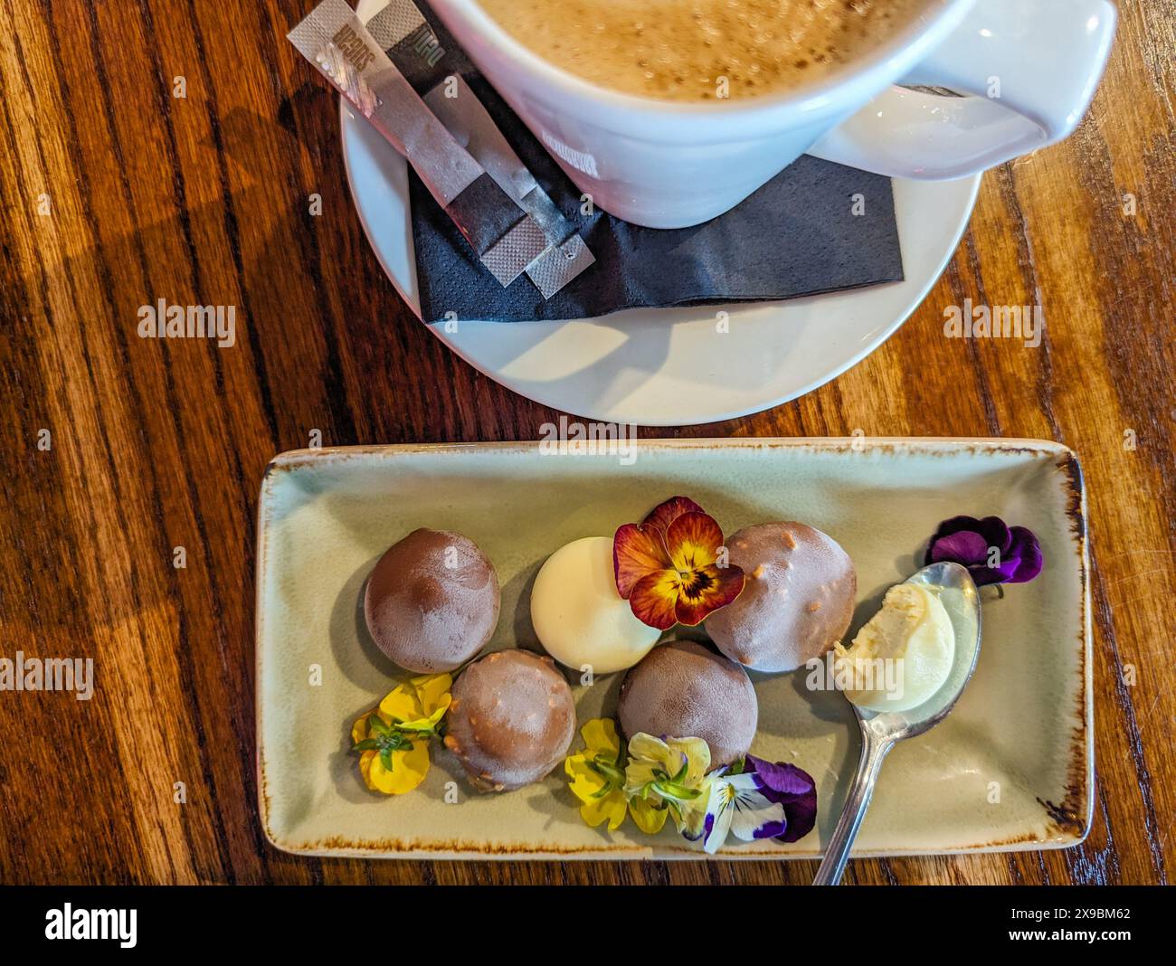 Elegant Coffee and Mochi Dessert Presentation Stock Photo - Alamy