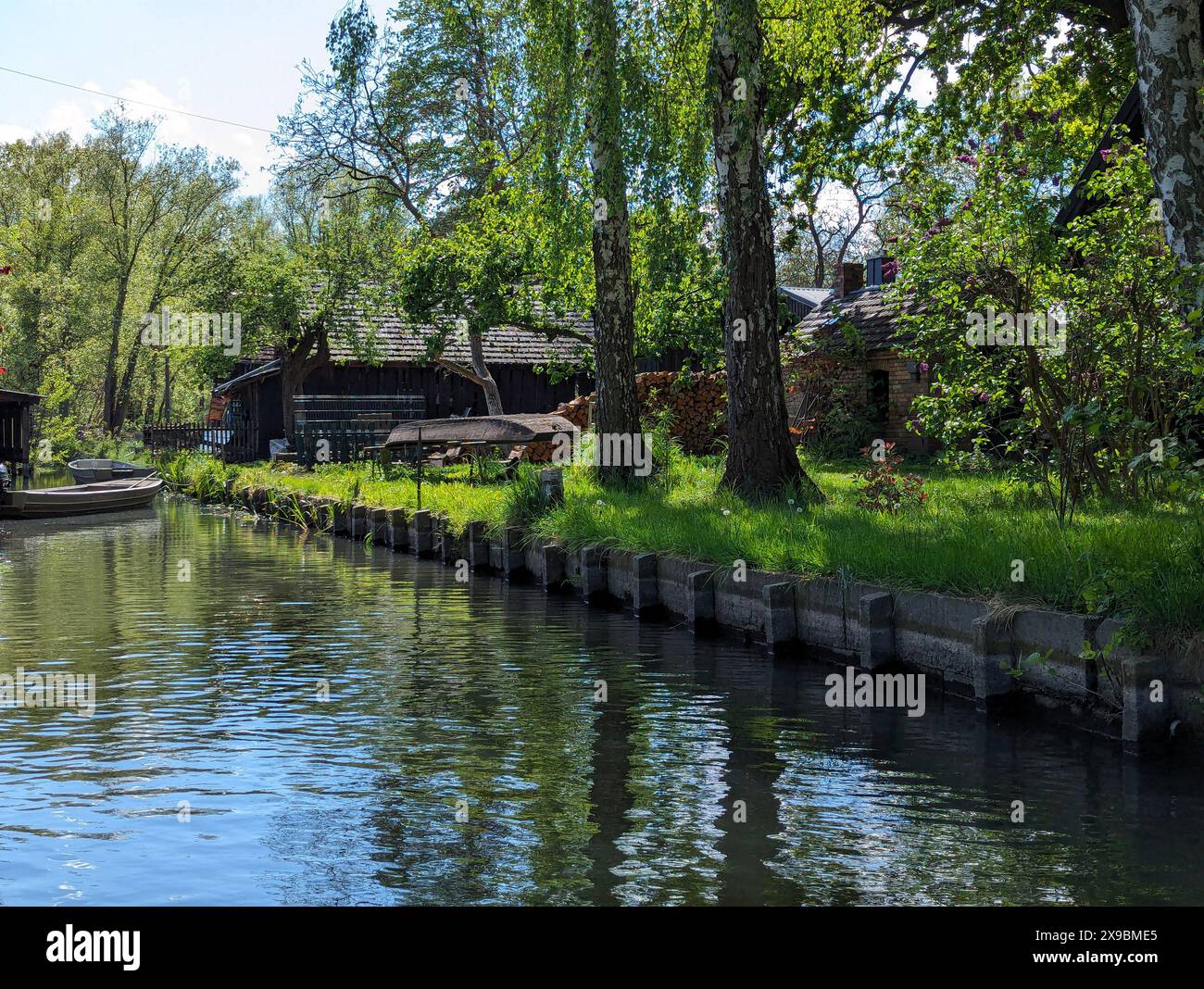 Germany, Spreewald Biosphere Reserve, April 27, 2024: Riverside Retreat ...