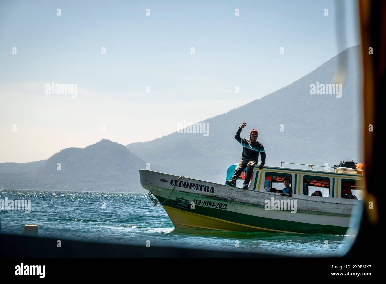Lancha - the transport boat on the Lake Atitlan, Guatemala Stock Photo ...