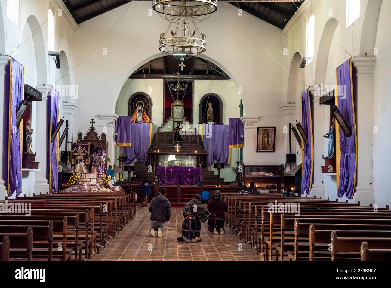 Indigenous people walking on their knees towards the altar, Catholic ...