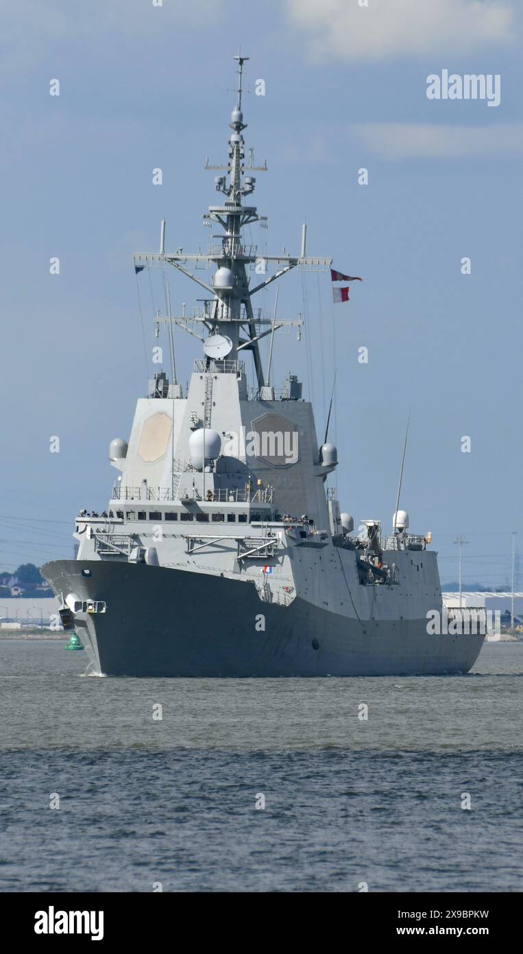 Spanish air defence frigate Almirante Juan de Borbón pictured on the ...