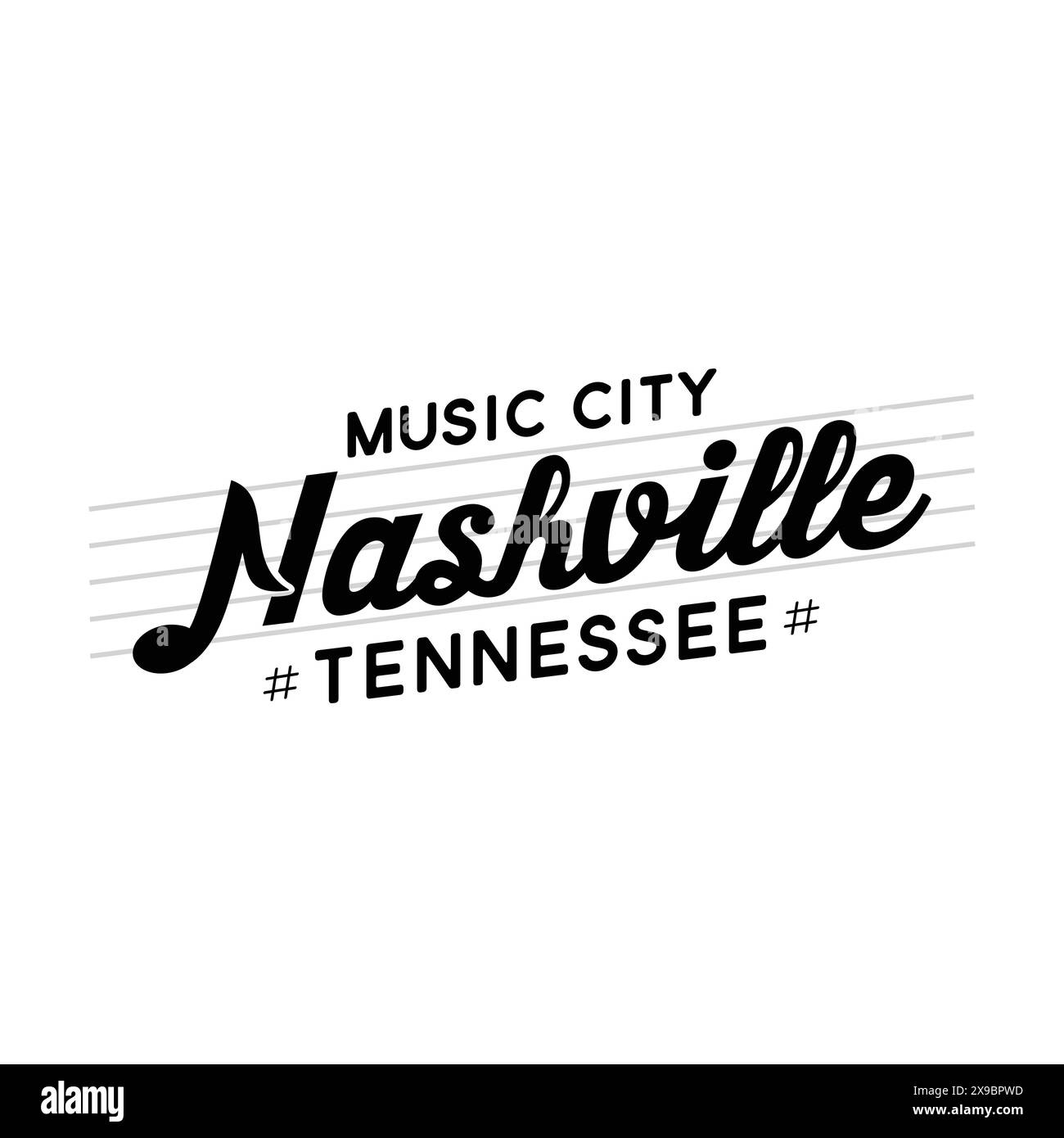 Nashville lettering design template. Nashville, Tennessee typography ...