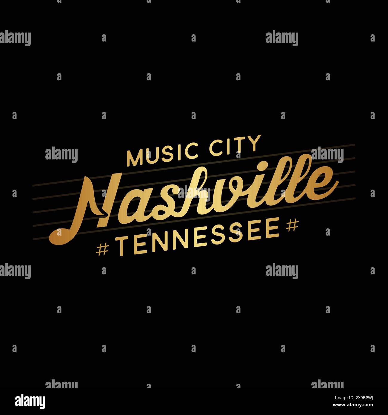 Nashville lettering design template. Nashville, Tennessee typography ...