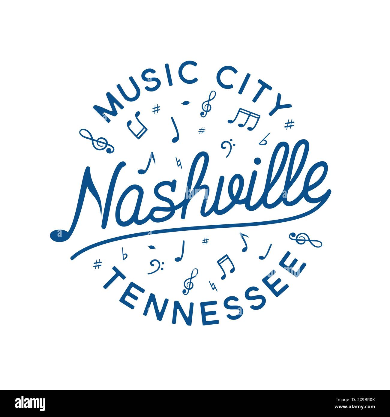 Nashville music city vector design template. Nashville Tennessee ...