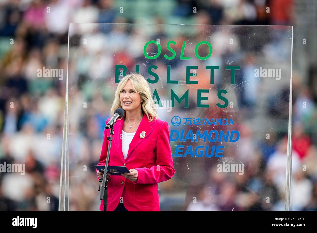 Oslo 20240530. Mayor of Oslo Anne Lindboe during the Diamond League ...