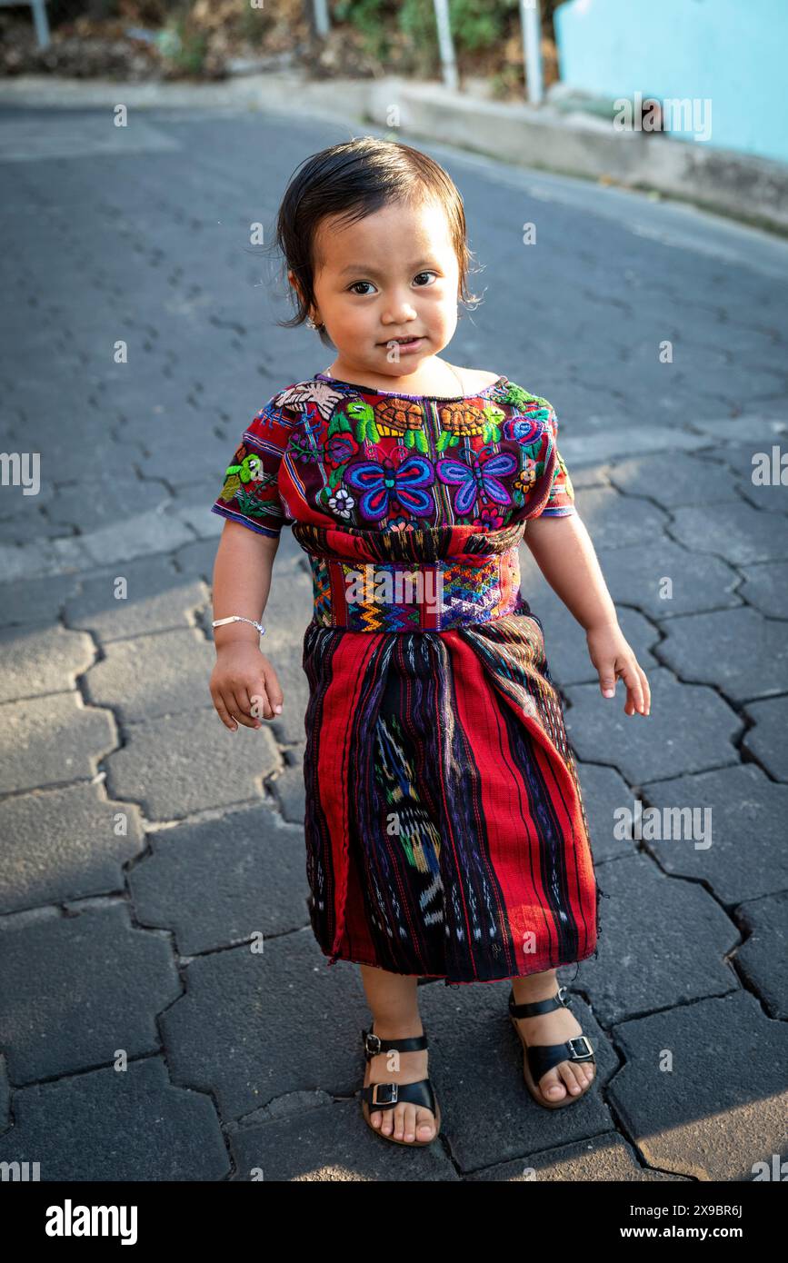 Cute Mayan girl, San Marcos La Laguna, Lake Atitlan, Guatemala Stock ...