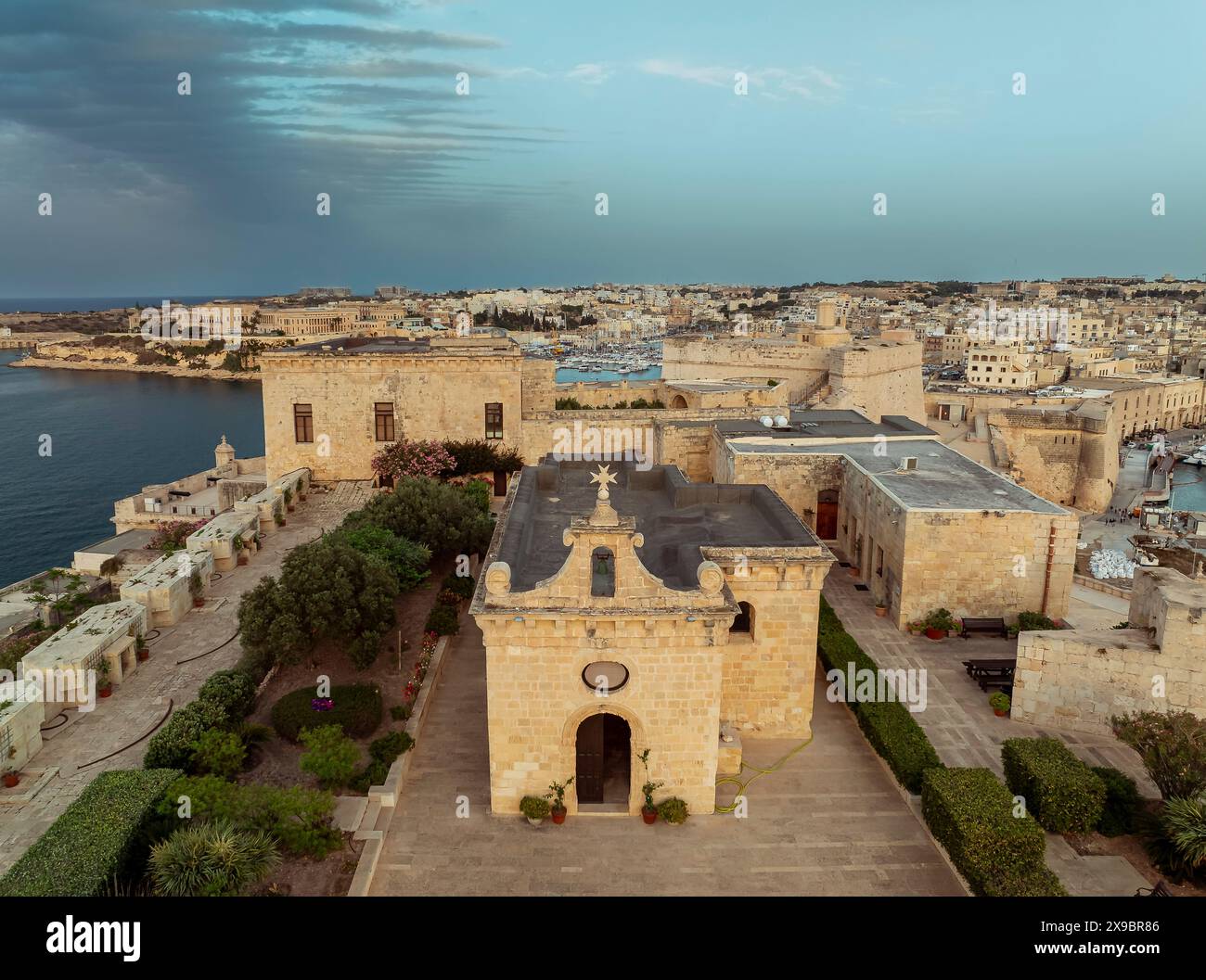 Fort St. Angelo and the Grand Harbour in Vittoriosa, Malta. View of ...