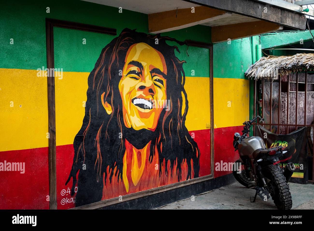 Bob Marley mural,,,, San Pedro La Laguna, Lake Atitlan, Guatemala Stock ...