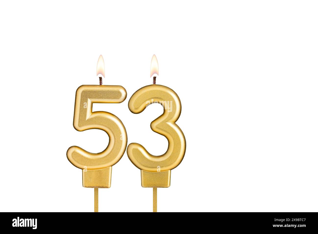 Birthday candle number 53 on white background Stock Photo - Alamy