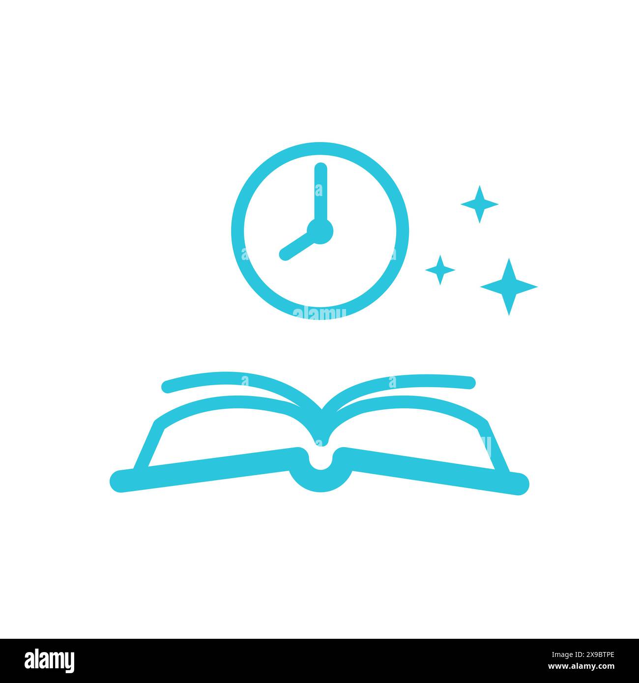 Reading time icon. Isolated on white background. From blue icon set ...