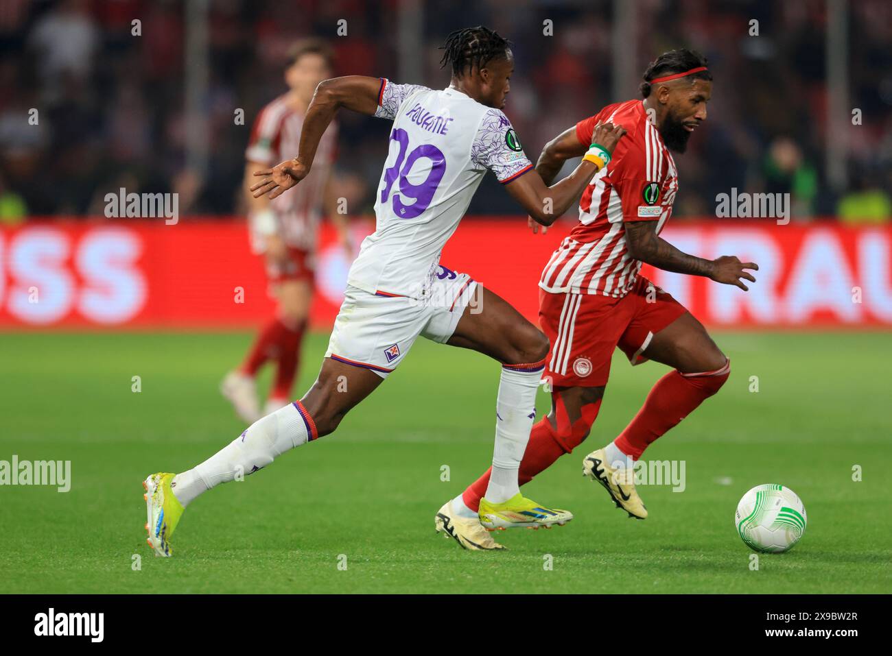 ATHENS, GREECE - MAY 29: Rodinei of Olympiacos FC and Christian Kouamé ...