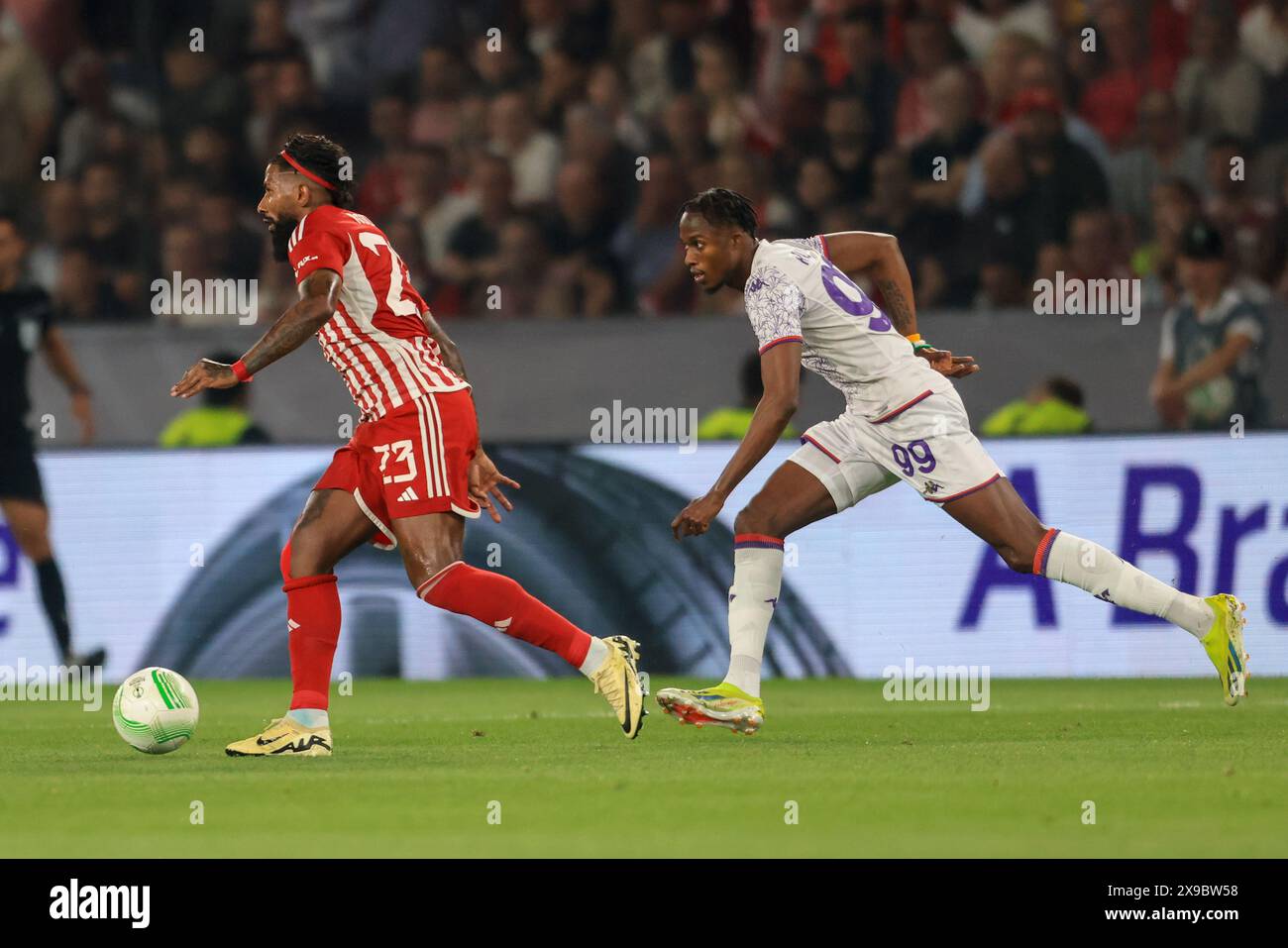 ATHENS, GREECE - MAY 29: Rodinei of Olympiacos FC attacks past ...