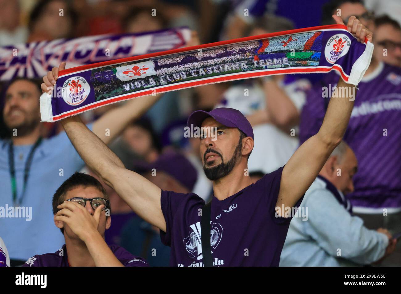 ATHENS, GREECE - MAY 29: ACF Fiorentina fan during the UEFA Europa ...