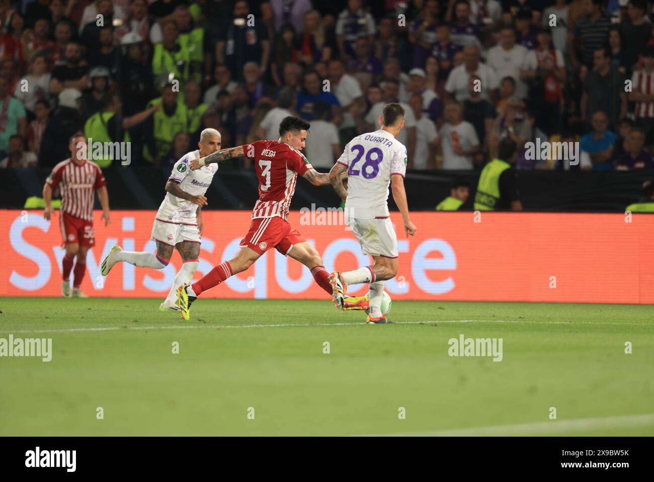 ATHENS, GREECE - MAY 29: Francisco Ortega of Olympiacos FC stretches ...