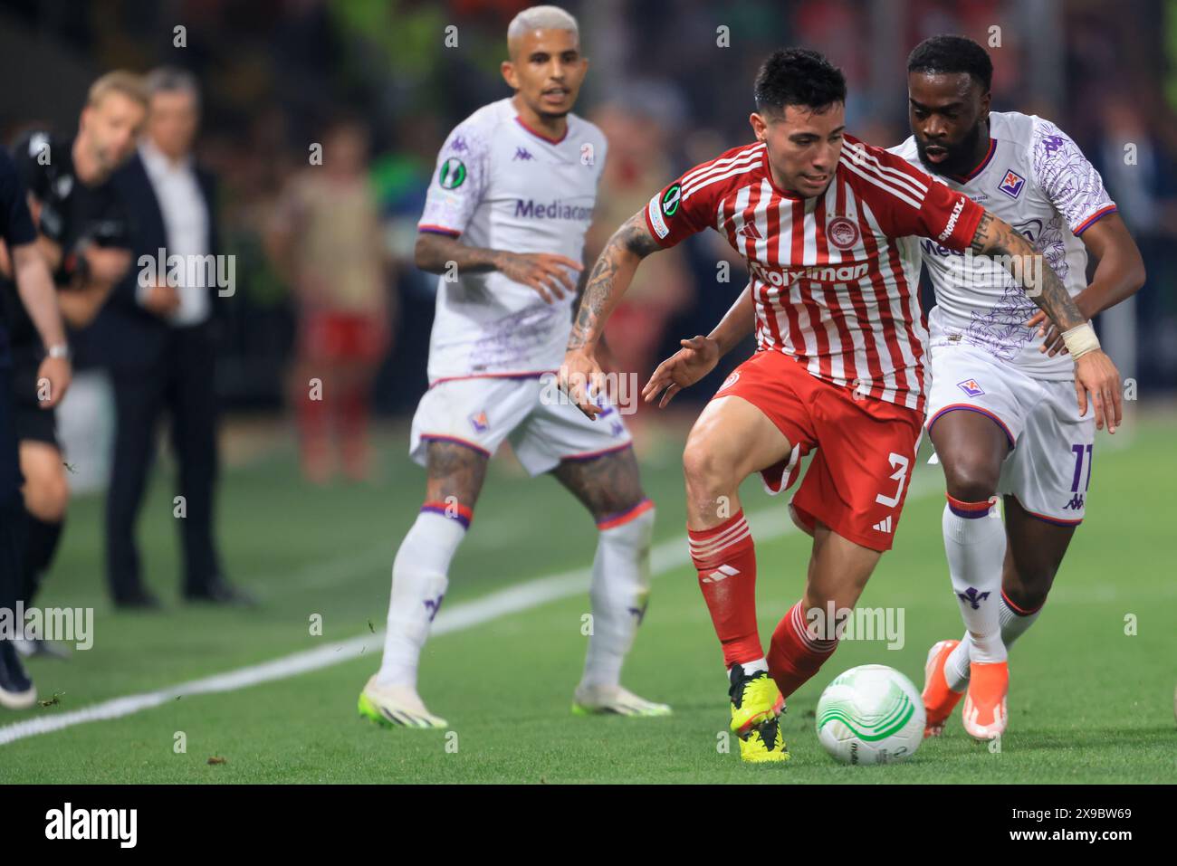 ATHENS, GREECE - MAY 29: Francisco Ortega of Olympiacos FC attacks with ...