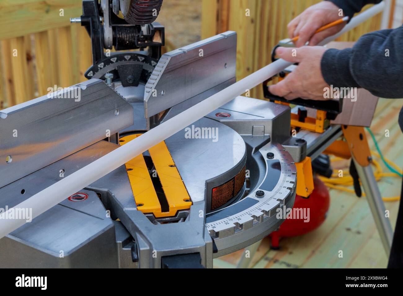 Before circular saw is used for installation of wooden moldings ...