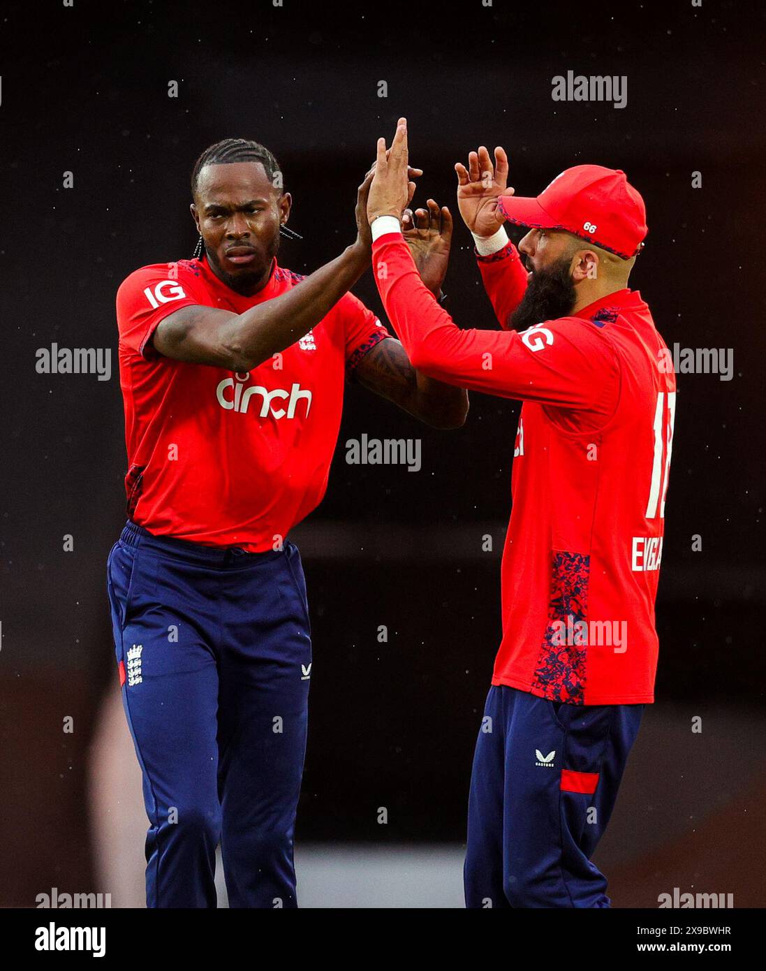 London, England. 30th May, 2024. England's Jofra Archer celebrates ...