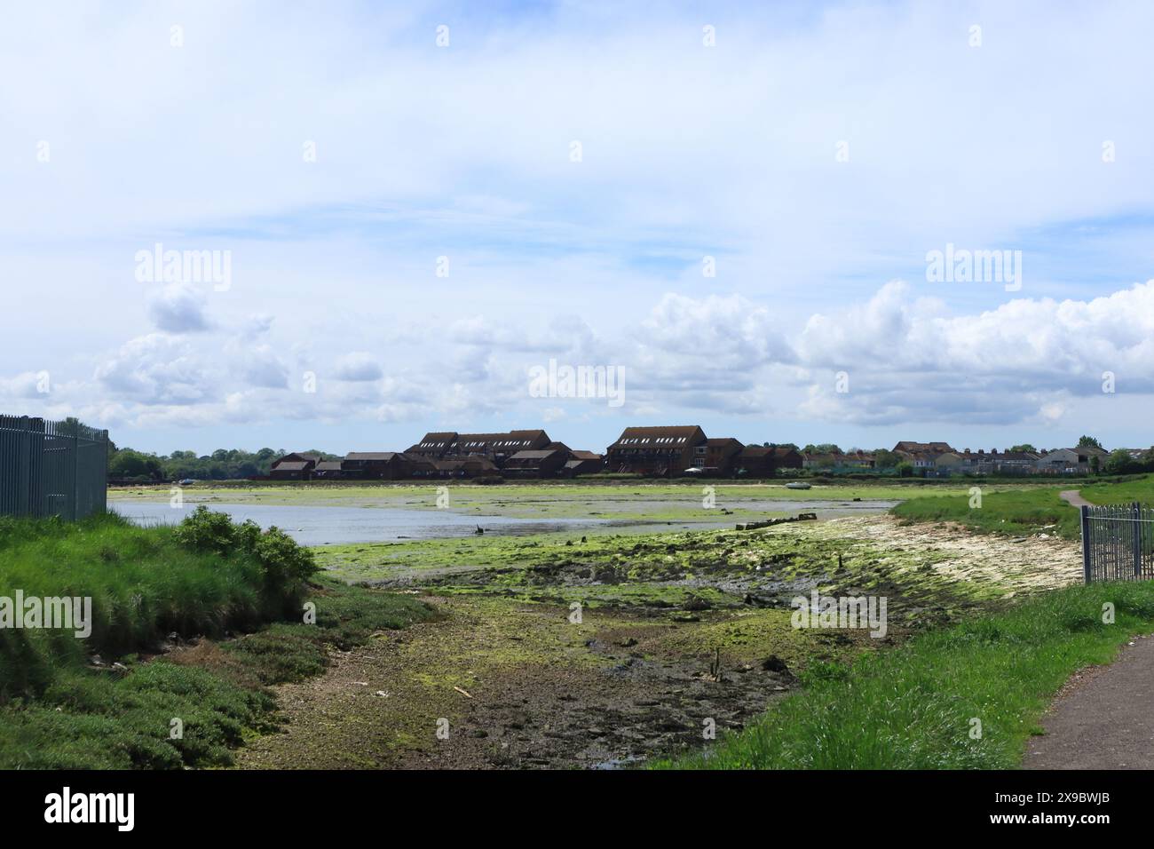 Gosport, Hampshire, England. 17 May 2024. Haslar Lake, low tide ...