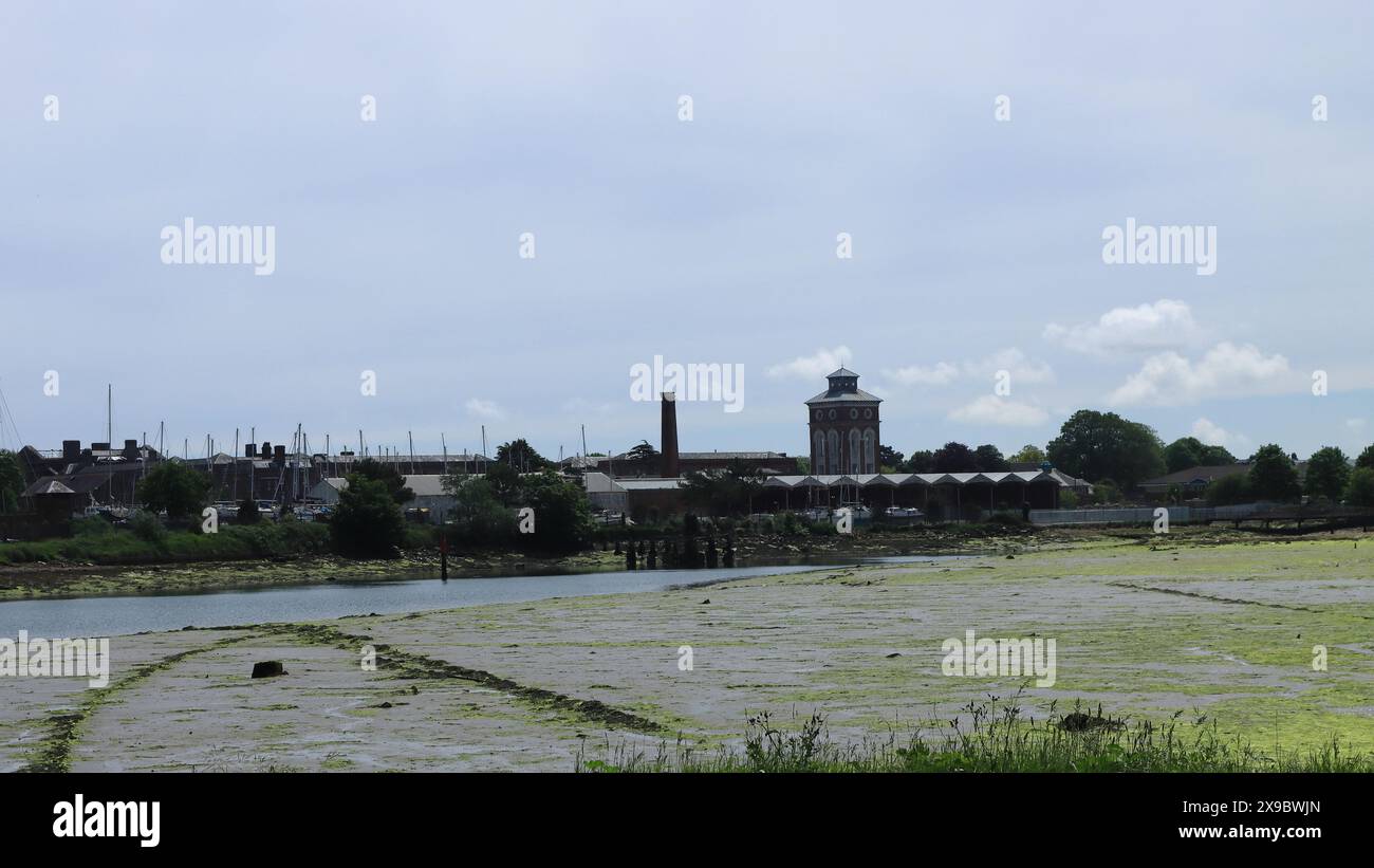 Gosport, Hampshire, England. 17 May 2024. Wide angle landscape view ...